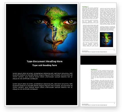 South America Word Template 04210 | PoweredTemplate.com