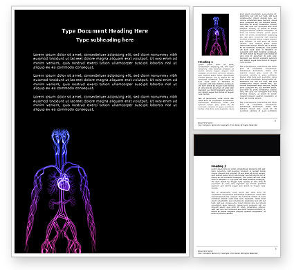 Cardiovascular System Word Template 04281 | PoweredTemplate.com