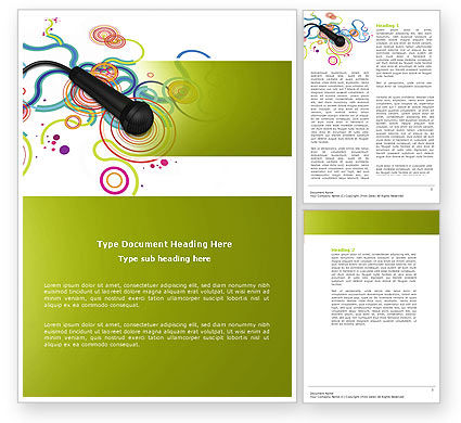 Wired Microphone Word Template 04345 | PoweredTemplate.com