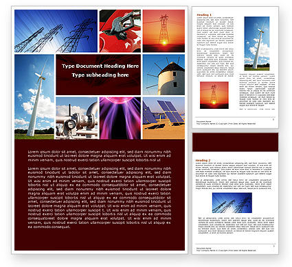 Energy Supply Word Template 04540 | PoweredTemplate.com