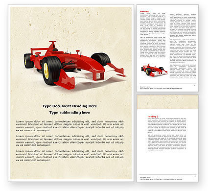 Plantilla de Word - fórmula 1 coche | 04571 | PoweredTemplate.com