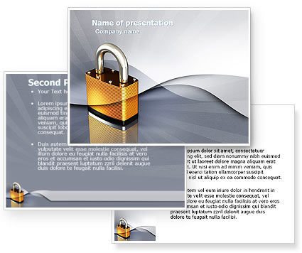 Lock PowerPoint Template - PoweredTemplate.com | 3 Backgrounds, 3 ...