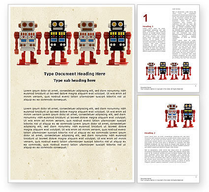 Plantilla de Word - robots | 05005 | PoweredTemplate.com