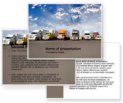 Trucks PowerPoint Template - PoweredTemplate.com | 3 Backgrounds, 3 ...