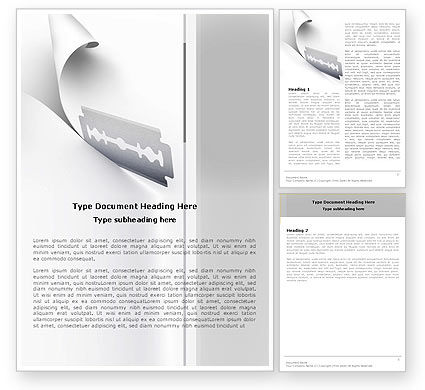 Razor Blade Word Template 05182 | PoweredTemplate.com