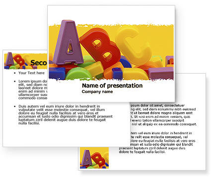 Alphabet PowerPoint Template - PoweredTemplate.com | 3 Backgrounds, 3 ...