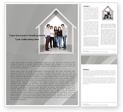 House For Family Word Template 05531 | PoweredTemplate.com