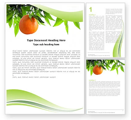 Orange Tree Word Template 05547 | PoweredTemplate.com
