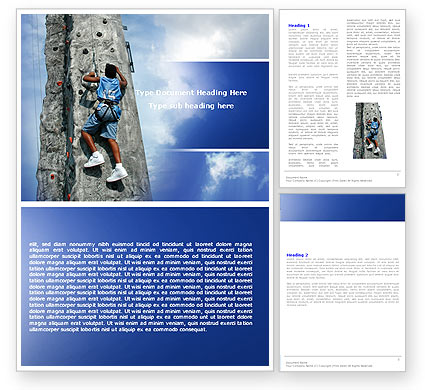 Climber On A Climbing Wall Word Template 05592 | PoweredTemplate.com