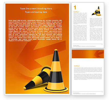 Traffic Cones Word Template 05631 | PoweredTemplate.com