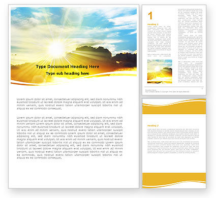Sunset In Clouds Word Template 05874 | PoweredTemplate.com