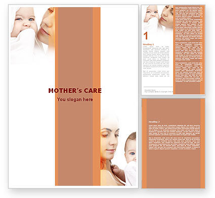 Baby and Mom Word Template 05908 | PoweredTemplate.com