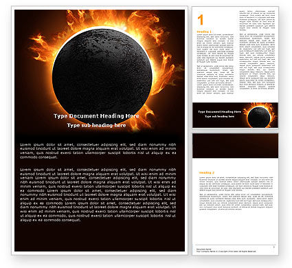 Plantilla de Word - eclipse solar | 05932 | PoweredTemplate.com