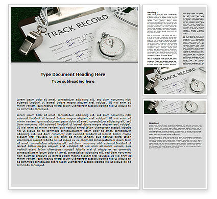 Track Record Word Template 06193 | PoweredTemplate.com