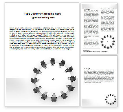 Round Table Word Templates Design, Download now | PoweredTemplate.com