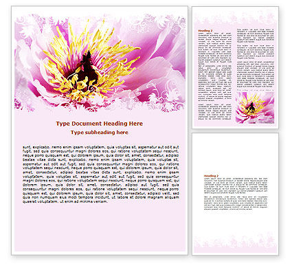 Blumen Word Designvorlagen, jetzt herunterladen | PoweredTemplate.com