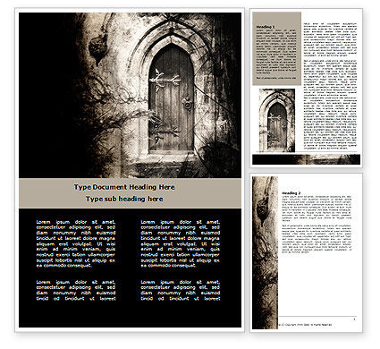 Old Door Word Template 06307 | PoweredTemplate.com