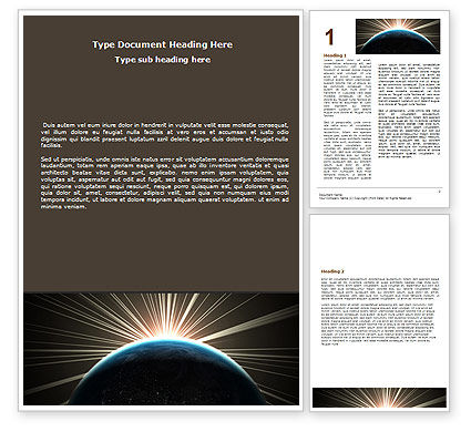 Sunrise from Space Word Template 06407 | PoweredTemplate.com