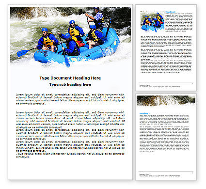 Whitewater Rafting Word Template 06429 | PoweredTemplate.com