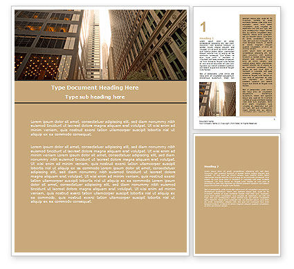 Plantilla de Word - rascacielos del centro | 06489 | PoweredTemplate.com