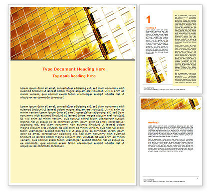 Plantilla de Word - rascacielos amarillo | 06503 | PoweredTemplate.com