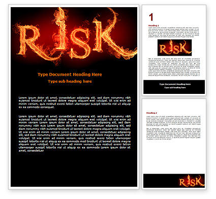 Word Risk In Fire Word Template 06516 | PoweredTemplate.com