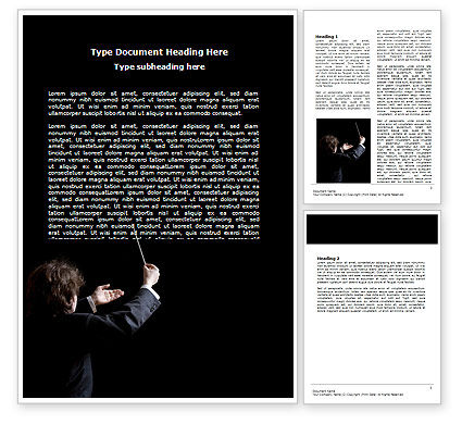 Plantilla de Word - conductor de música | 06541 | PoweredTemplate.com