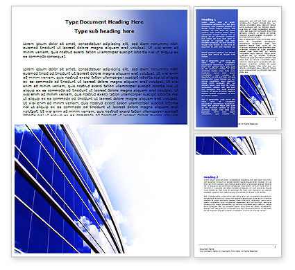 Plantilla de Word - rascacielos de vidrio azul | 06662 ...