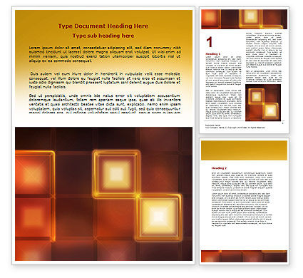 Yellow Boxes Word Template 06829 | PoweredTemplate.com