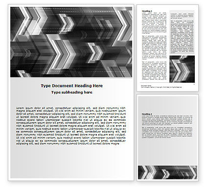 Gray Arrows Word Template 06910 | PoweredTemplate.com