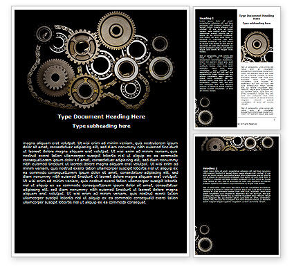 Mechanical Word Templates Design, Download now | PoweredTemplate.com