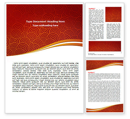 Red Spirals Theme Word Template 07061 | PoweredTemplate.com