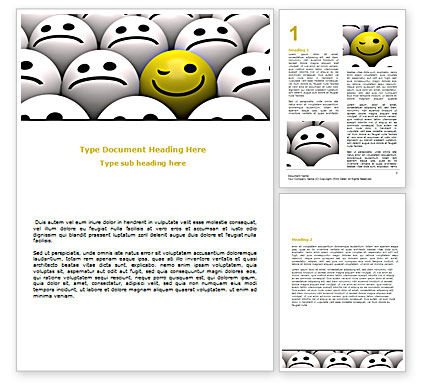 Winking Smile Word Template 07337 | PoweredTemplate.com