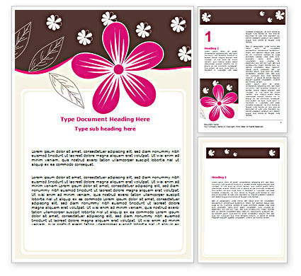 Fuchsia Flower Word Template 07364 | PoweredTemplate.com