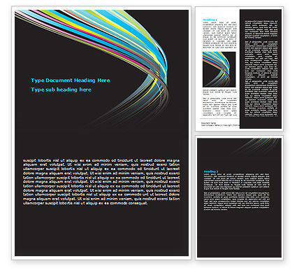 Abstract Colorful Stripes Word Template 07532 | PoweredTemplate.com