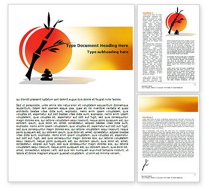 Japan Style Word Template 07542 | PoweredTemplate.com