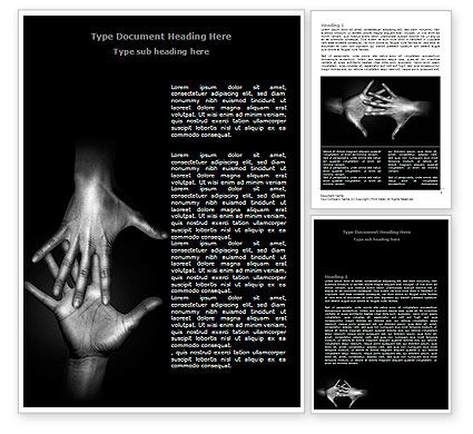 Reaching Hands Word Template 07634 | PoweredTemplate.com