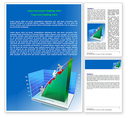 Rising Rates 3D Histogram Word Template 07652 | PoweredTemplate.com