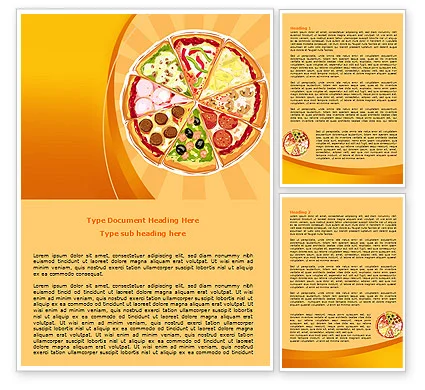 Pizza Party Word Templates Design, Download now | PoweredTemplate.com