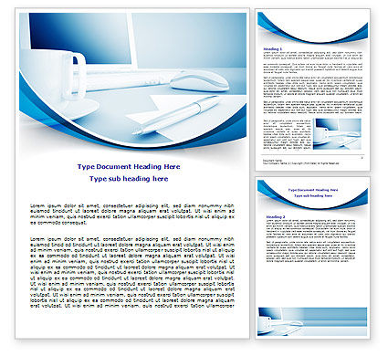 Computer Theme Word Template 07706 | PoweredTemplate.com