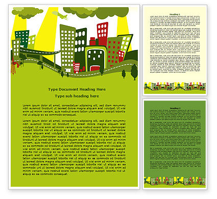 Green Infrastructure Word Template 07792 | PoweredTemplate.com