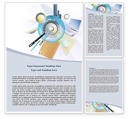 Work Technology Word Template 07824 | PoweredTemplate.com