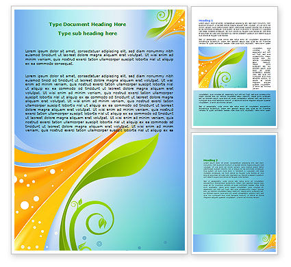 Growing Leaf Motif Word Template 07835 | PoweredTemplate.com