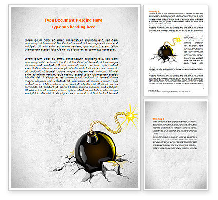 Plantilla de Word - bomba con la llama ardiendo en tierra estrellada ...