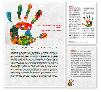 Colorful Hand Print Word Template 07840 | PoweredTemplate.com