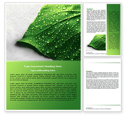 Wet Leaf Word Template 07892 | PoweredTemplate.com
