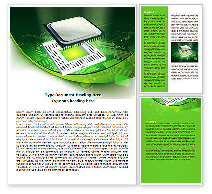 Microprocessor Word Templates Design, Download now | PoweredTemplate.com