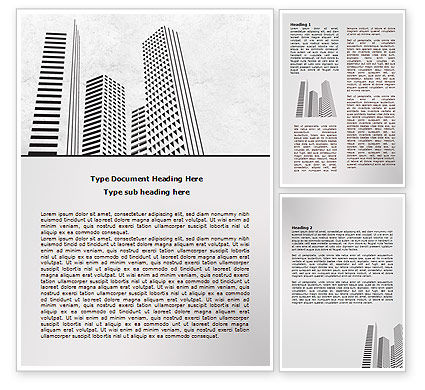 Plantilla de Word - gris rascacielos | 07974 | PoweredTemplate.com