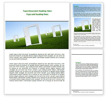 Open Doors Word Template 08000 | PoweredTemplate.com