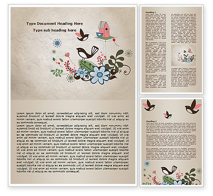 Plantilla de Word - tema de aves | 08004 | PoweredTemplate.com